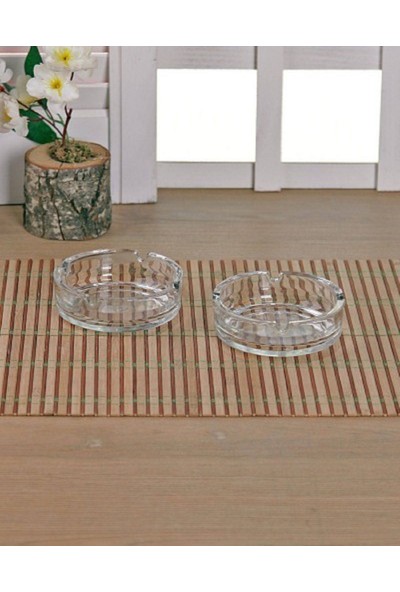 Tuğra Cam Kül Tablası Küllük 2 li