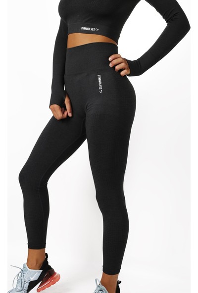 Gymwolves Dikişsiz Spor Tayt Black Seamles Leggings Activated Serisi Gymwolves Dikişsiz Spor Tayt Black Seamles Leggings Activated Serisi