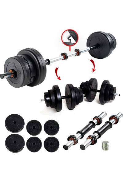 Ecgspor 22 kg Multifonksiyonel Halter Seti ve Dambıl Seti Ağırlık Fitness Seti Ecgspor 22 kg Multifonksiyonel Halter Seti ve Dambıl Seti Ağırlık Fitness Seti