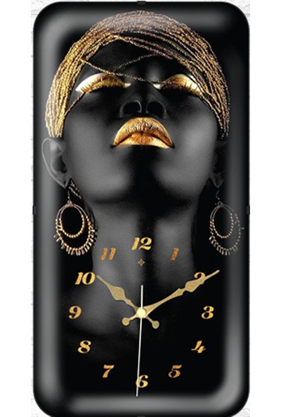 Galaxy Bombeli Camlı Afrikalı Kadın Saat