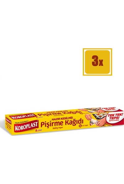 Koroplast 16 Yaprak Hazır Kesilmiş Pişirme Kağıdı 3'lü Set Koroplast 16 Yaprak Hazır Kesilmiş Pişirme Kağıdı 3'lü Set