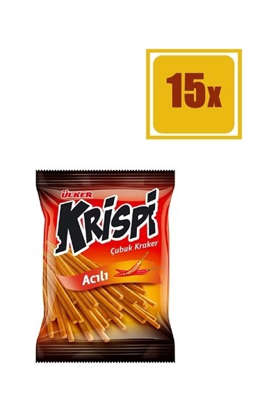 Ülker Krispi Acılı Çubuk Kraker 54 gr 15'Li Set