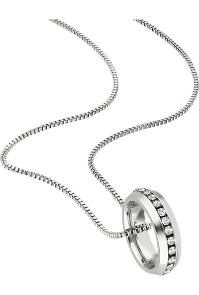 Chavin Taşlı Tamtur Gri Zincirli Bayan Çelik Kolye Y52BY-K Chavin Taşlı Tamtur Gri Zincirli Bayan Çelik Kolye Y52BY-K