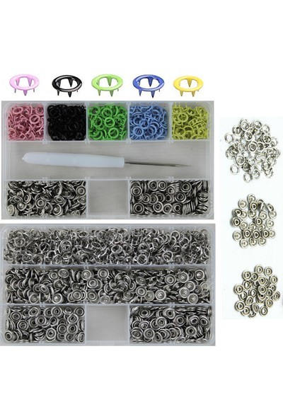 İşkur Makina Karışık Renkli 9.5 mm Metal Çıt Çıt 350 Set ve Saklama Kutusu İşkur Makina Karışık Renkli 9.5 mm Metal Çıt Çıt 350 Set ve Saklama Kutusu