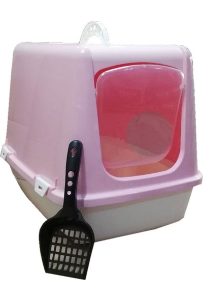 Çınar Kedi Kapalı Tuvaleti + Kürek + Koku Filtresi Pembe Çınar Kedi Kapalı Tuvaleti + Kürek + Koku Filtresi Pembe