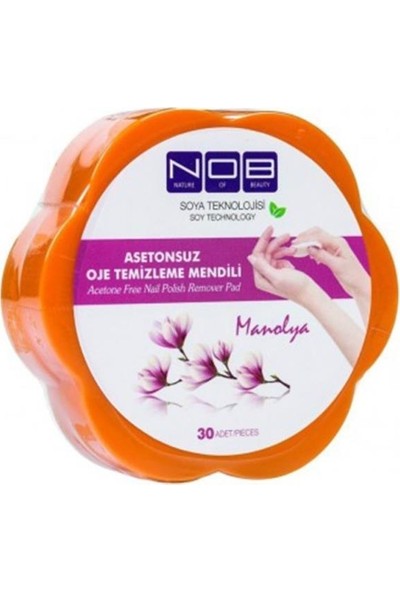 NOB Asetonsuz Oje Temizleme Mendili 30 Adet Manolya NOB Asetonsuz Oje Temizleme Mendili 30 Adet Manolya