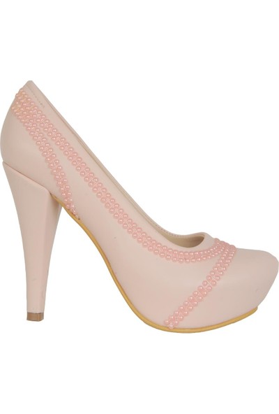 Ebrucan 880 Pudra 11Cm Platform Topuklu Kadın Abiye Ayakkabı