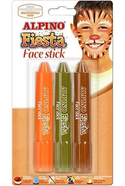 Alpino Fiesta Yüz Boyası 3 Özel Renk - Safari Alpino Fiesta Yüz Boyası 3 Özel Renk - Safari