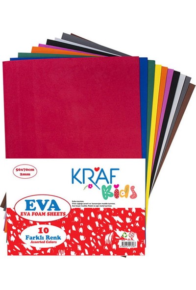 Kraf Kids Eva 50 x 70 cm Karışık 10 Renk