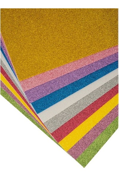 Kraf Kids Simli Eva 20 x 30 cm Karışık 10 Renk Kraf Kids Simli Eva 20 x 30 cm Karışık 10 Renk
