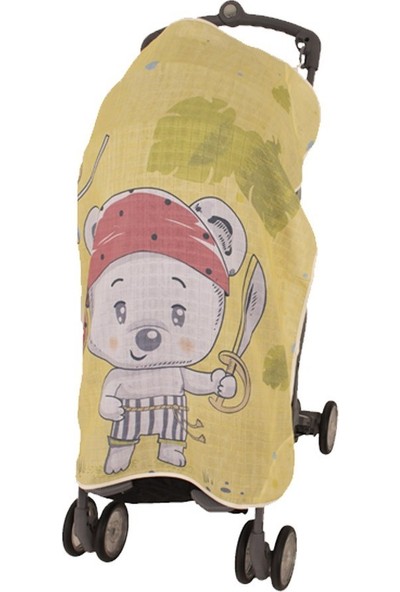 Sevi Bebe Pano Baskılı Müslin Bebek Arabası Örtüsü