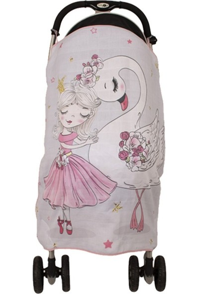 Sevi Bebe Pano Baskılı Müslin Bebek Arabası Örtüsü