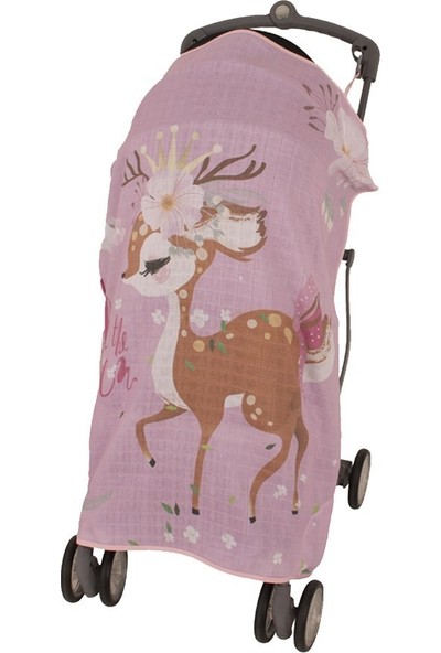 Sevi Bebe Pano Baskılı Müslin Bebek Arabası Örtüsü