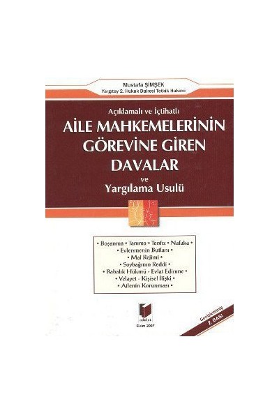 Aile Mahkemelerinin Görevine Giren Davalar Ve Yargılama Usulü-Mustafa Şimşek