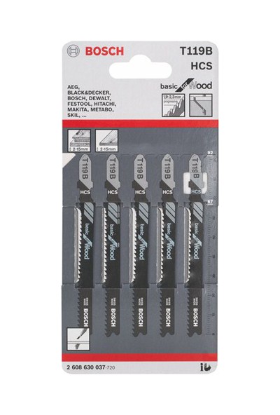 Bosch - Ekonomik Seri Ahşap İçin T 119 B Dekupaj Testeresi Bıçağı - 5'Li Paket Bosch - Ekonomik Seri Ahşap İçin T 119 B Dekupaj Testeresi Bıçağı - 5'Li Paket