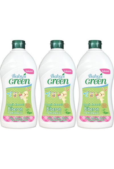 Baby's Green Organik Aloe veralı Bebek Biberon Temizleyici - Kokusuz3’lü Set Baby's Green Organik Aloe veralı Bebek Biberon Temizleyici - Kokusuz3’lü Set