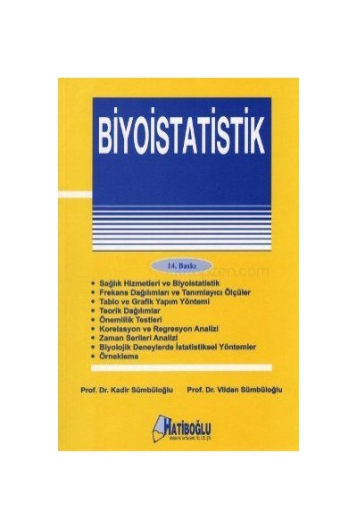 Biyoistatistik - Kadir Sümbüloğlu