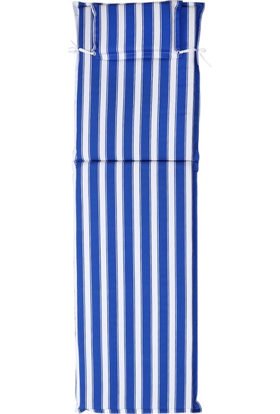 Akrilik Yastıklı Şezlong Minderi Mavı Beyaz