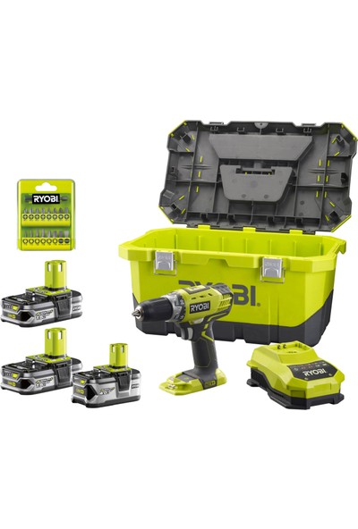 Ryobi RCD1802LLL99T Üç Akülü 2 Vitesli Vidalama + 17 Parça Vidalama Seti(Lithium ion 18 V) Ryobi RCD1802LLL99T Üç Akülü 2 Vitesli Vidalama + 17 Parça Vidalama Seti(Lithium ion 18 V)