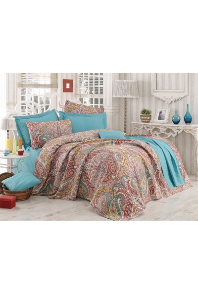 Eponj Home Baskılı Pike Takımı Çift Kişilik Gemeos Yeşil