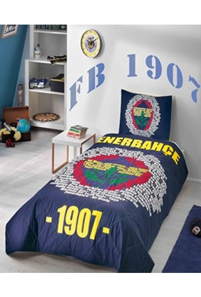 Fenerbahçe Marşlı Logo Tek Kişilik Ranforce Yatak Örtüsü Fenerbahçe Marşlı Logo Tek Kişilik Ranforce Yatak Örtüsü