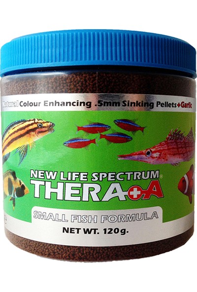 New Life Spectrum Thera A Small Fish Formula 120 Gr. Sarımsaklı Balık Yemi New Life Spectrum Thera A Small Fish Formula 120 Gr. Sarımsaklı Balık Yemi