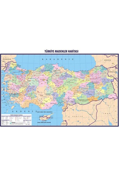 Gürbüz Türkiye Endüstri ve Madenler Haritası 70x100 cm 21133