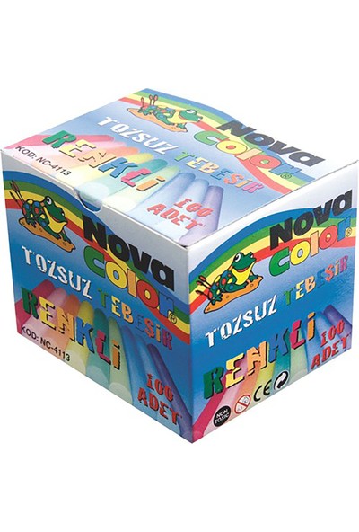 Nova Color Tebeşir 100'Lü Renkli Tozsuz Nc-4113 Nova Color Tebeşir 100'Lü Renkli Tozsuz Nc-4113