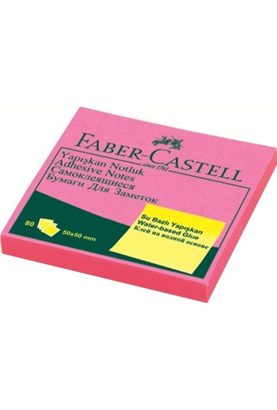 Faber-Castell Yapışkan Notluk 50x50mm Fosforlu Pembe Faber-Castell Yapışkan Notluk 50x50mm Fosforlu Pembe