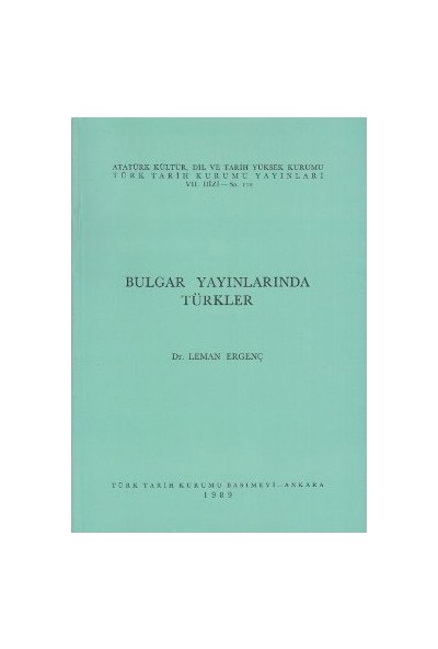 Bulgar Yayınlarında Türkler-Leman Ergenç Bulgar Yayınlarında Türkler-Leman Ergenç