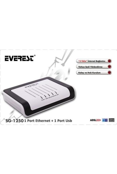 Everest SG-1250 Ethernet + Usb Combo Adsl Modem