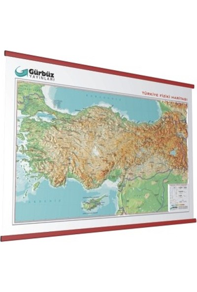 Gürbüz Kabartma Türkiye Fizik Haritası 70X100 cm 25010