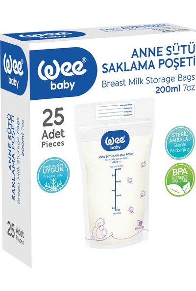 Wee Baby 3'lü Süt Saklama Poşeti