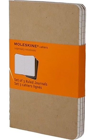 Moleskine Cahier 3'Lü Defter Cep Boy Çizgili Kraft