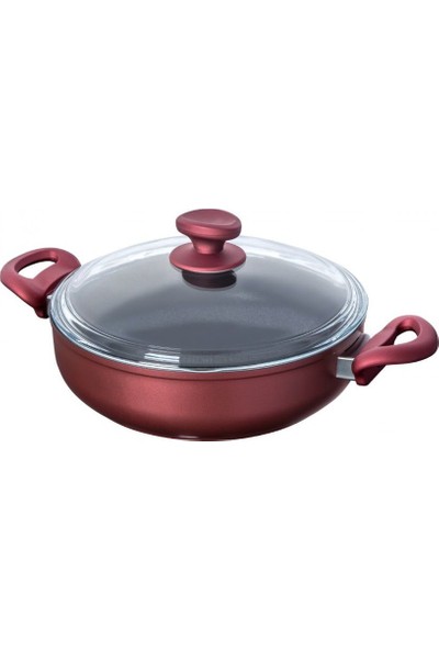 Nehir Titanium 22 cm Basık Tencere Nar Çiçeği Bordo Nehir Titanium 22 cm Basık Tencere Nar Çiçeği Bordo