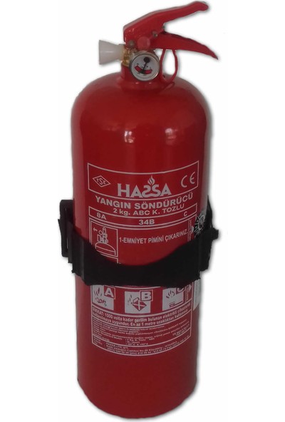 Hassa 2 Kg ABC Kuru Kimyevi Tozlu Söndürme Cihazı (4 Yıl Garanti)