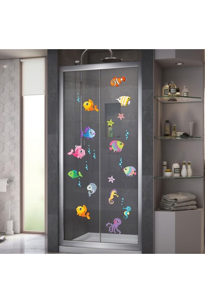 Dekor Loft Balıklar Duşakabin ve Banyo Sticker CS-837