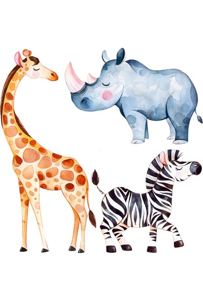 Dekor Loft Zürafa ve Arkadaşları Çocuk Odası Duvar Sticker CS-816 Dekor Loft Zürafa ve Arkadaşları Çocuk Odası Duvar Sticker CS-816