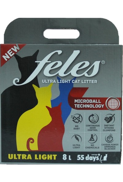 Feles Ultra Light Kedi Kumu 8 l Feles Ultra Light Kedi Kumu 8 l
