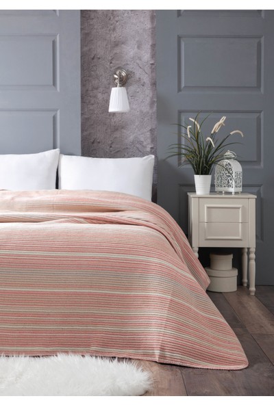 Misya Home Pamuklu Çift Kişilik Soft Battaniye Pembe