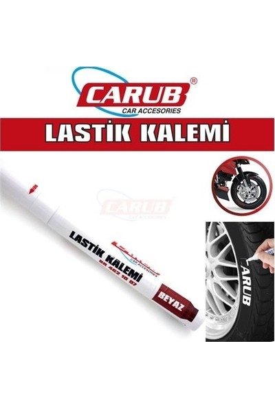 Carub Lastik Kalemi Beyaz (Lastik Boya Kalemi)