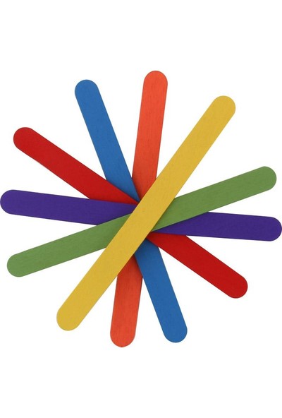 Kraf Kids Ahşap Çubuk Renkli Büyük 50 Li Kk176 Kraf Kids Ahşap Çubuk Renkli Büyük 50 Li Kk176