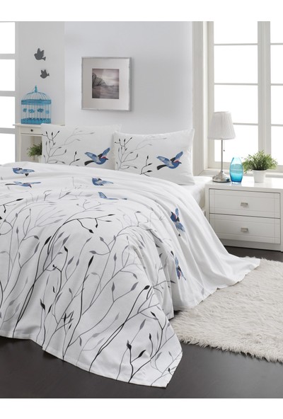 Enlora %100 Doğal Pamuk Pike Örtü Tek Kişilik Fidella Mavi Enlora %100 Doğal Pamuk Pike Örtü Tek Kişilik Fidella Mavi