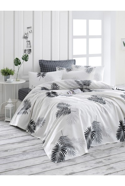 Enlora %100 Doğal Pamuk Pike Örtü Tek Kişilik Pipong Beyaz-Gri Enlora %100 Doğal Pamuk Pike Örtü Tek Kişilik Pipong Beyaz-Gri