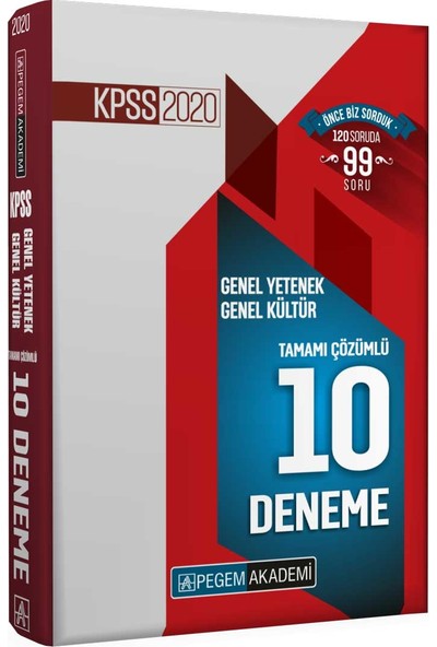 Pegem Akademi 2020 KPSS Genel Yetenek Genel Kültür Tamamı Çözümlü 10 Deneme