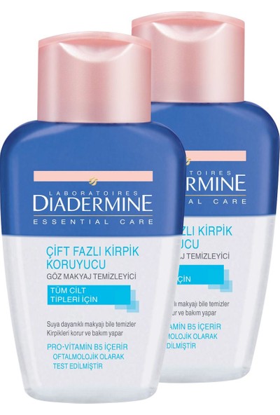 Diadermine Çift Fazlı Kirpik Koruyucu Göz Makyaj Temizleyici 125 ml x 2 Adet Diadermine Çift Fazlı Kirpik Koruyucu Göz Makyaj Temizleyici 125 ml x 2 Adet