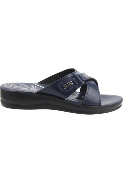 Gezer 7187 Günlük Cırtlı Kadın Terlik Lacivert