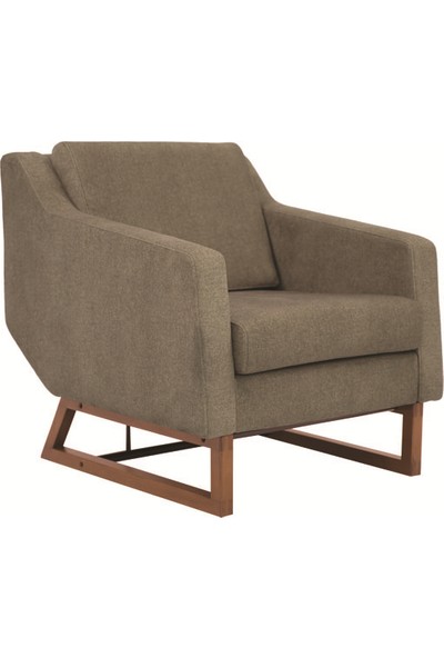 Uzay Ofis Martin Tekli Kanepe - Kahve- Ahşap Ayak