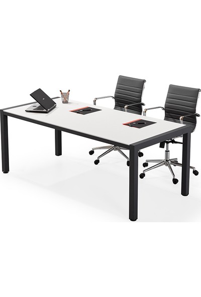Uzay Ofis İcony Toplantı Masası-Beyaz-Antrasit - 120 cm