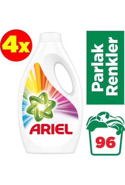 Ariel 24 Yıkama 4'lü Paket Sıvı Çamaşır Deterjanı Parlak Renkler Ariel 24 Yıkama 4'lü Paket Sıvı Çamaşır Deterjanı Parlak Renkler